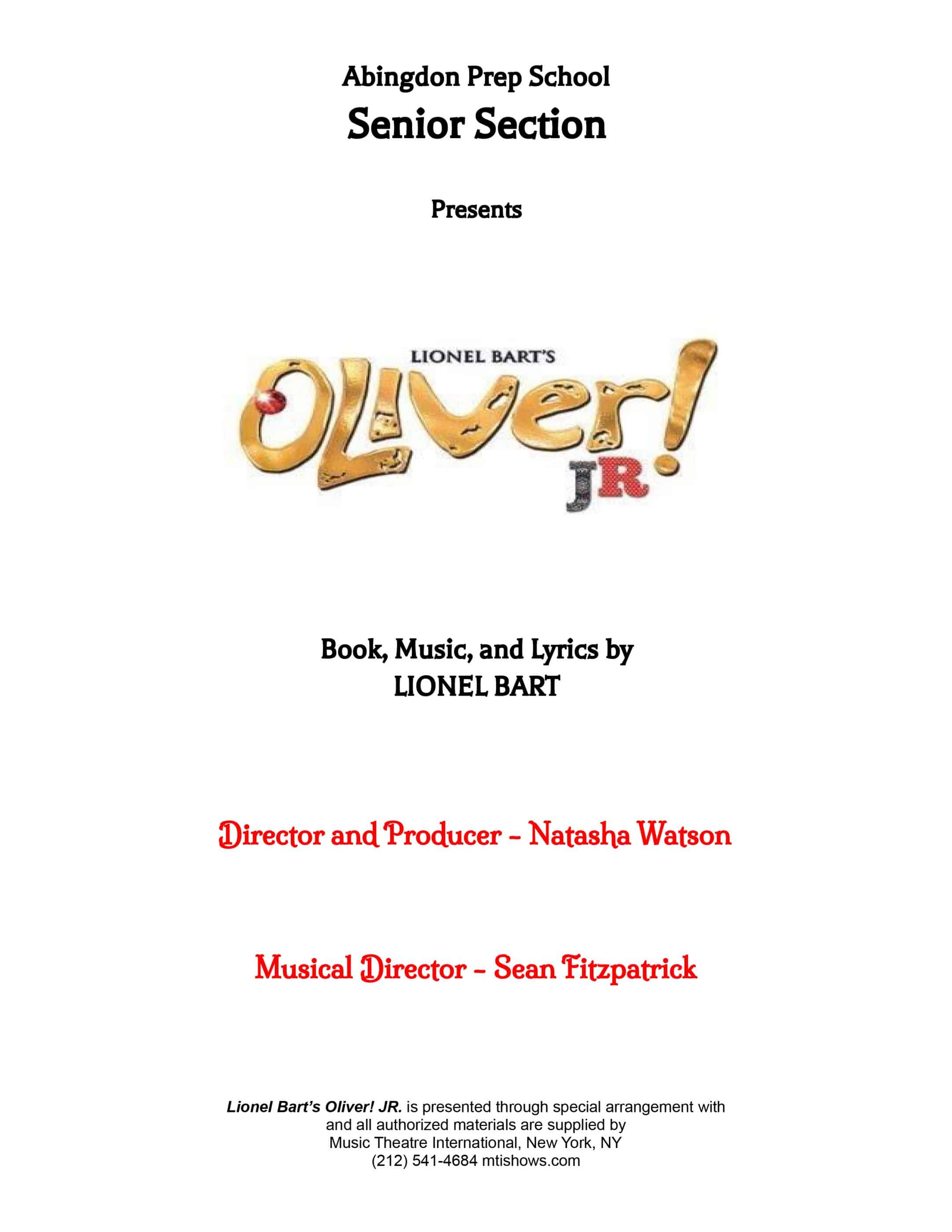 Abingdon Prep School presents: Oliver! Jr - Abingdon Leisure