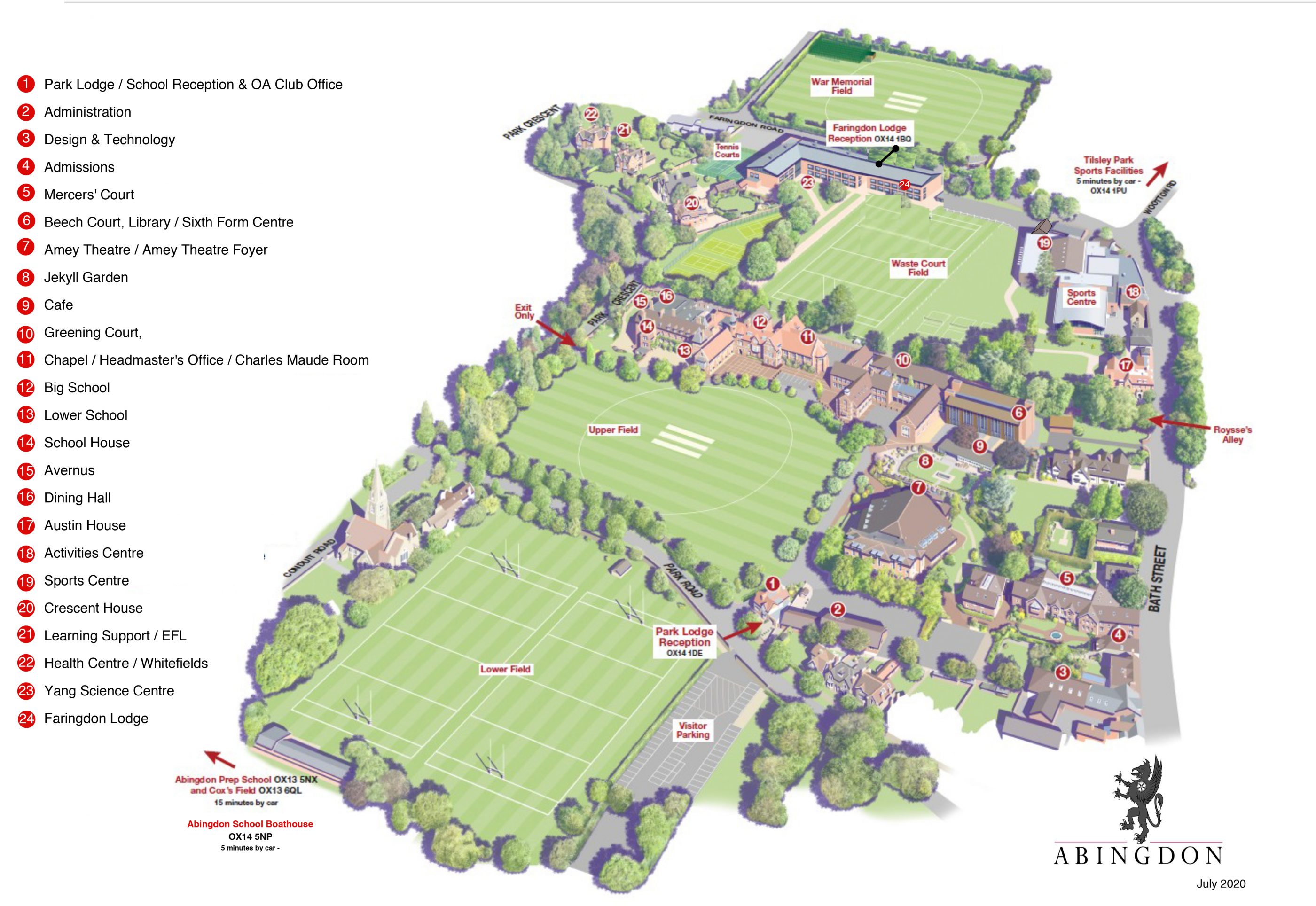 Location and Campus Map - Abingdon Senior School